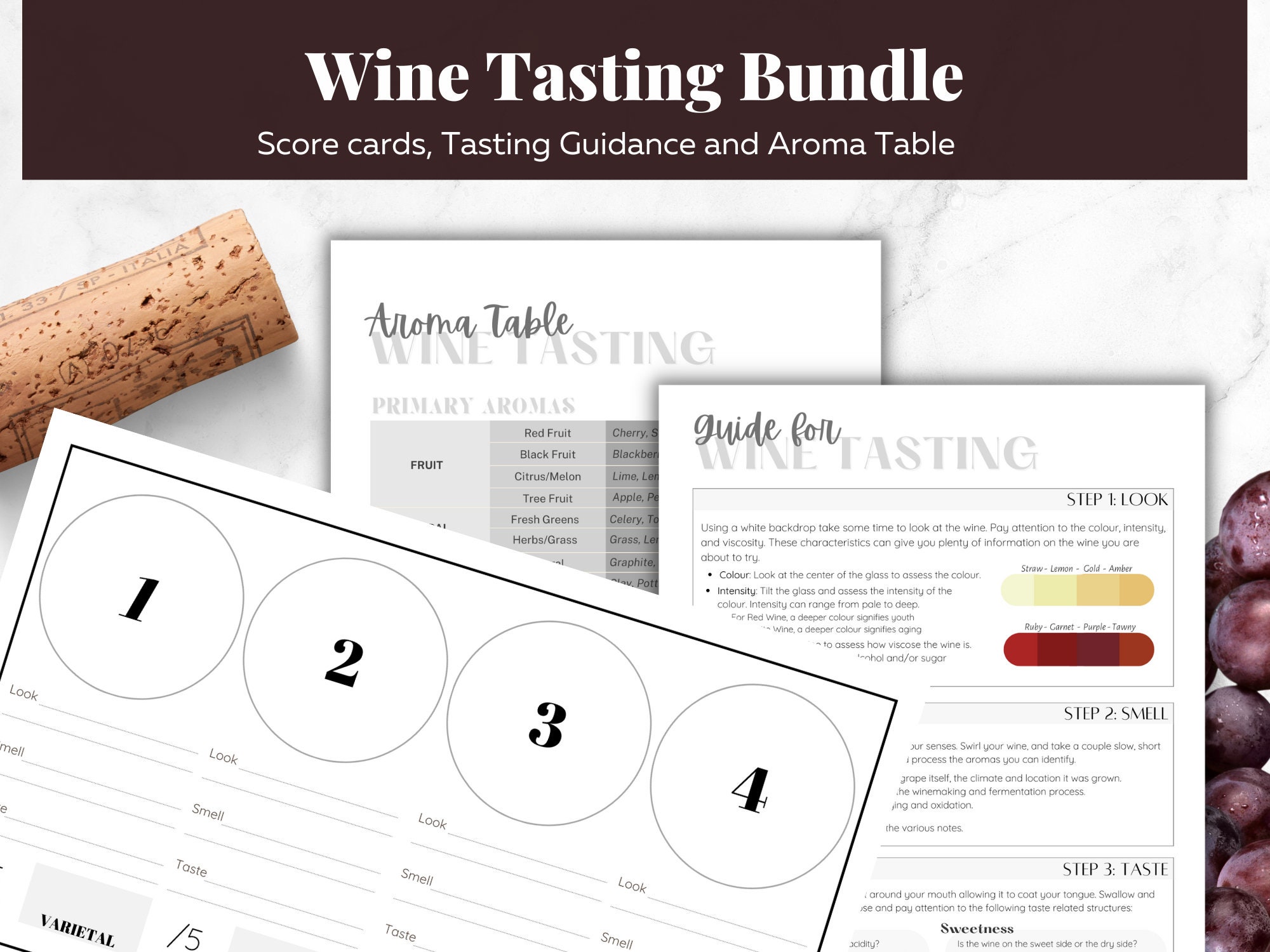 Printable Wine Tasting Bundle | Wine Tasting Party | Wine Tasting ...