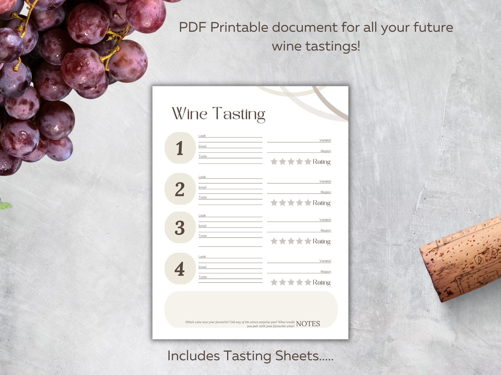 Printable Wine Tasting Bundle Wine Tasting Party Wine Tasting Sheets ...