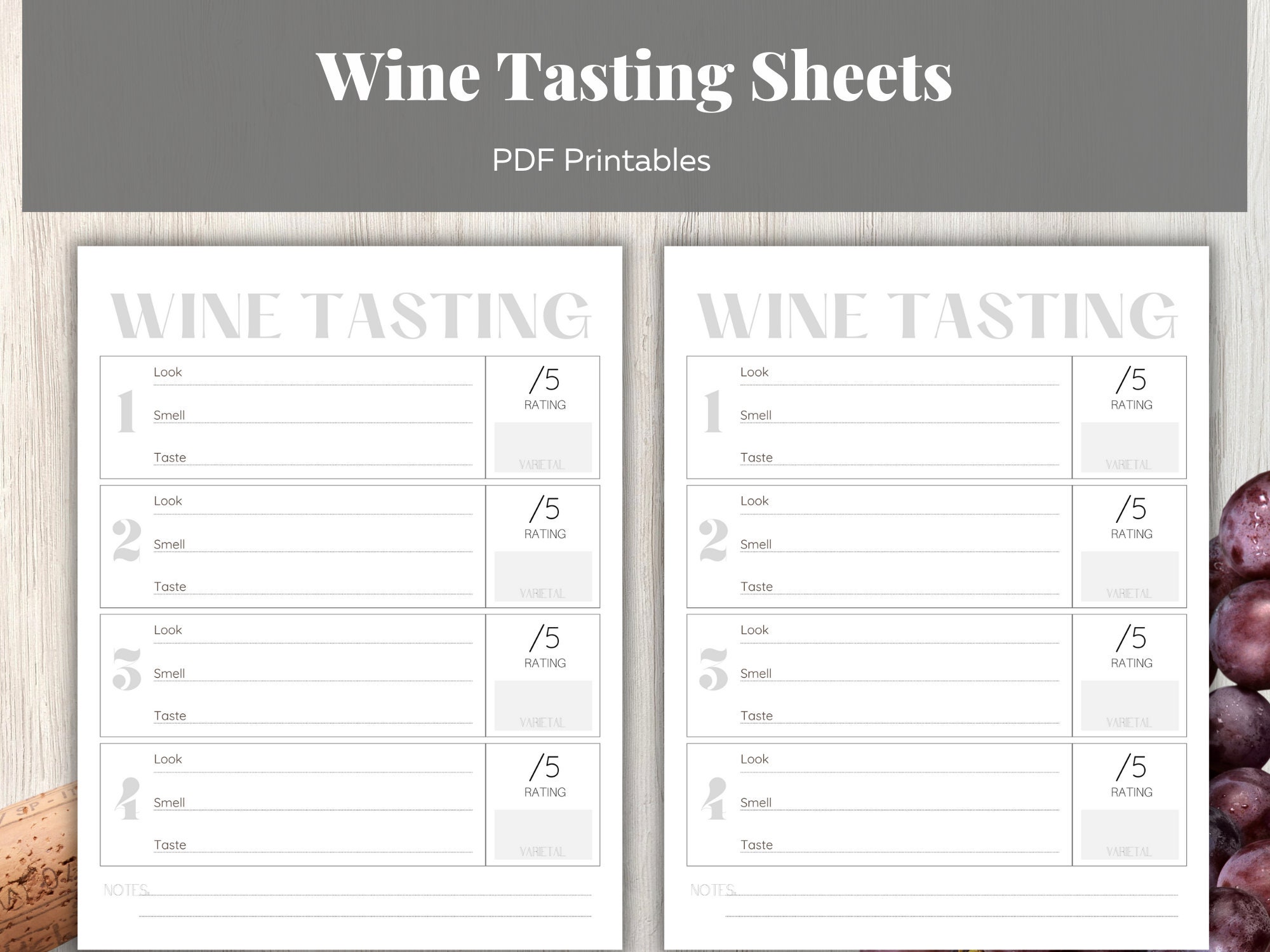 Printable Wine Tasting Sheets Wine Tasting Party Rating, Appearance ...