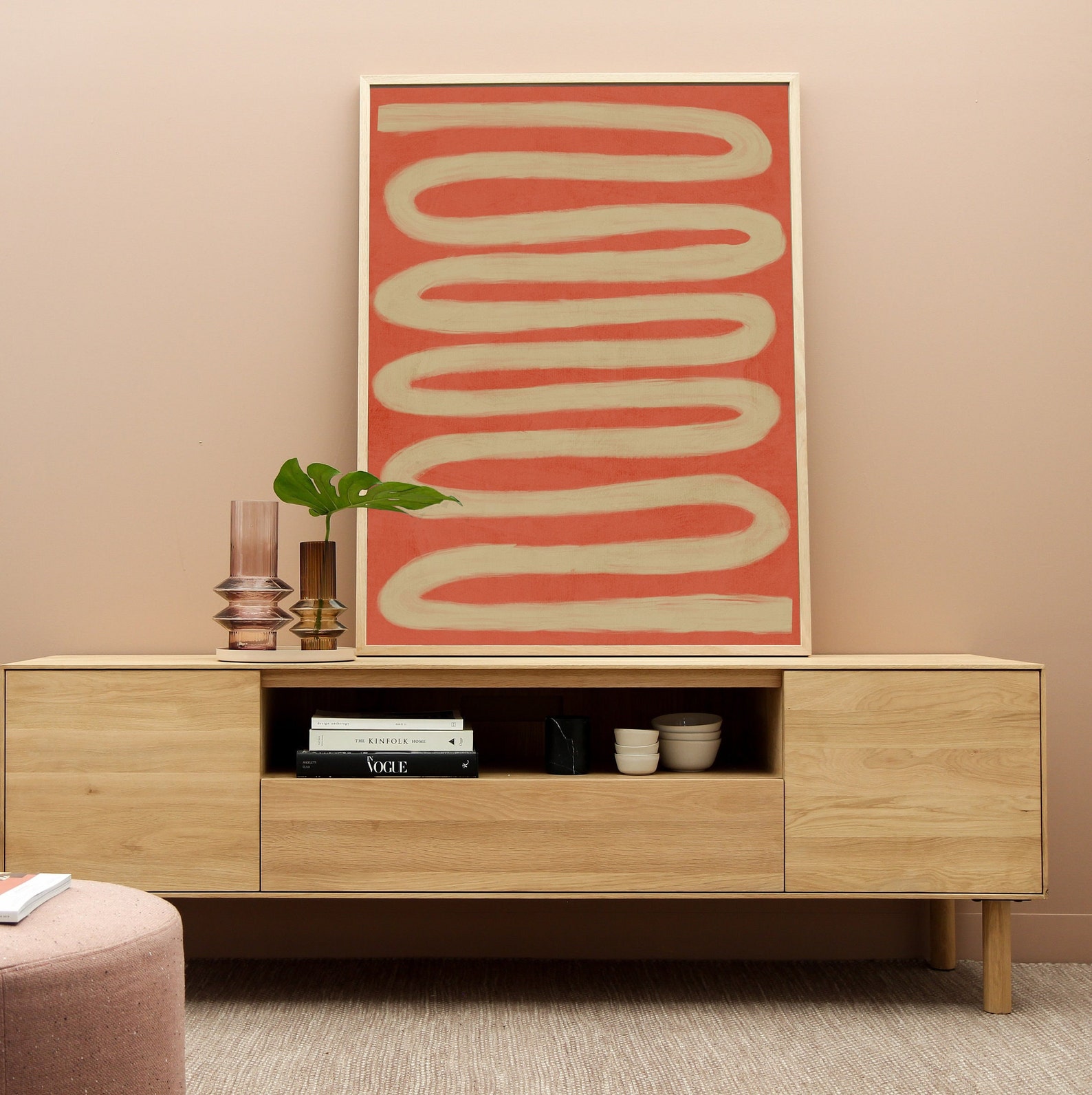 Red and Beige Abstract PRINTABLE ART: Abstract Brushstroke - Etsy