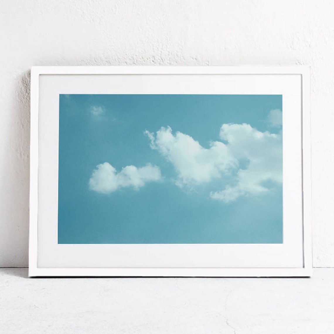 Cloud Wall Art Print, Blue Sky Photo Print, Blue Minimalist Decor ...