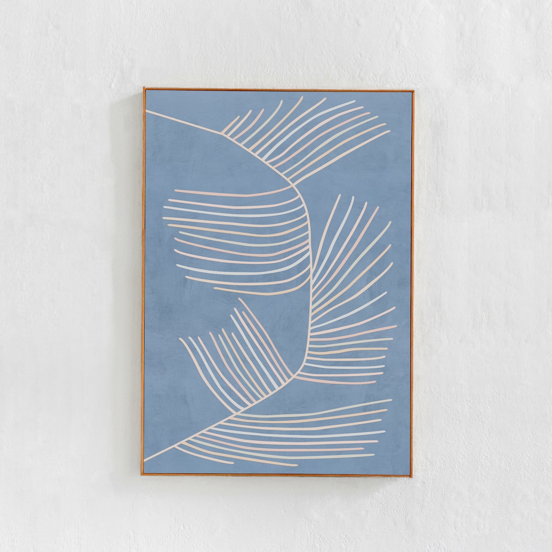 Digital Download Art, Sky Blue Abstract Wall Art Print, Minimal ...