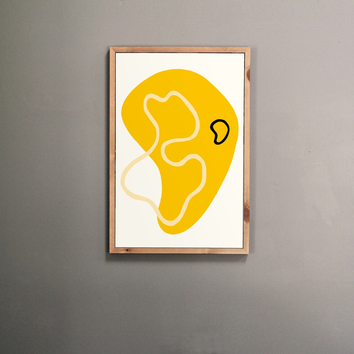Mid Century Modern Art Print Poster Yellow Abstract Art Print - Etsy