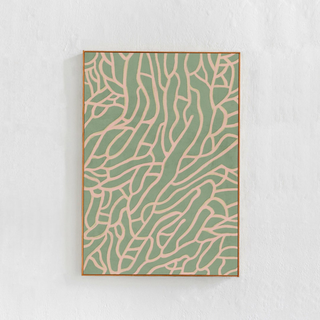 Scandi Poster Printable Art - Sage Green and Pink Wall Art ...