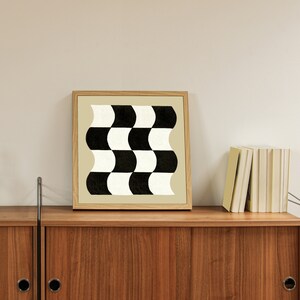 Abstract Checkered Painting Printable Wall Art: Square, Scandi Black ...