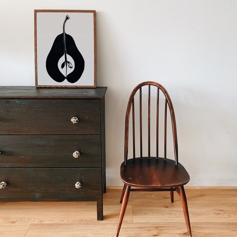 Pear: Kitchen Decor Printable Art Print, Scandinavian Modern Large Wall ...