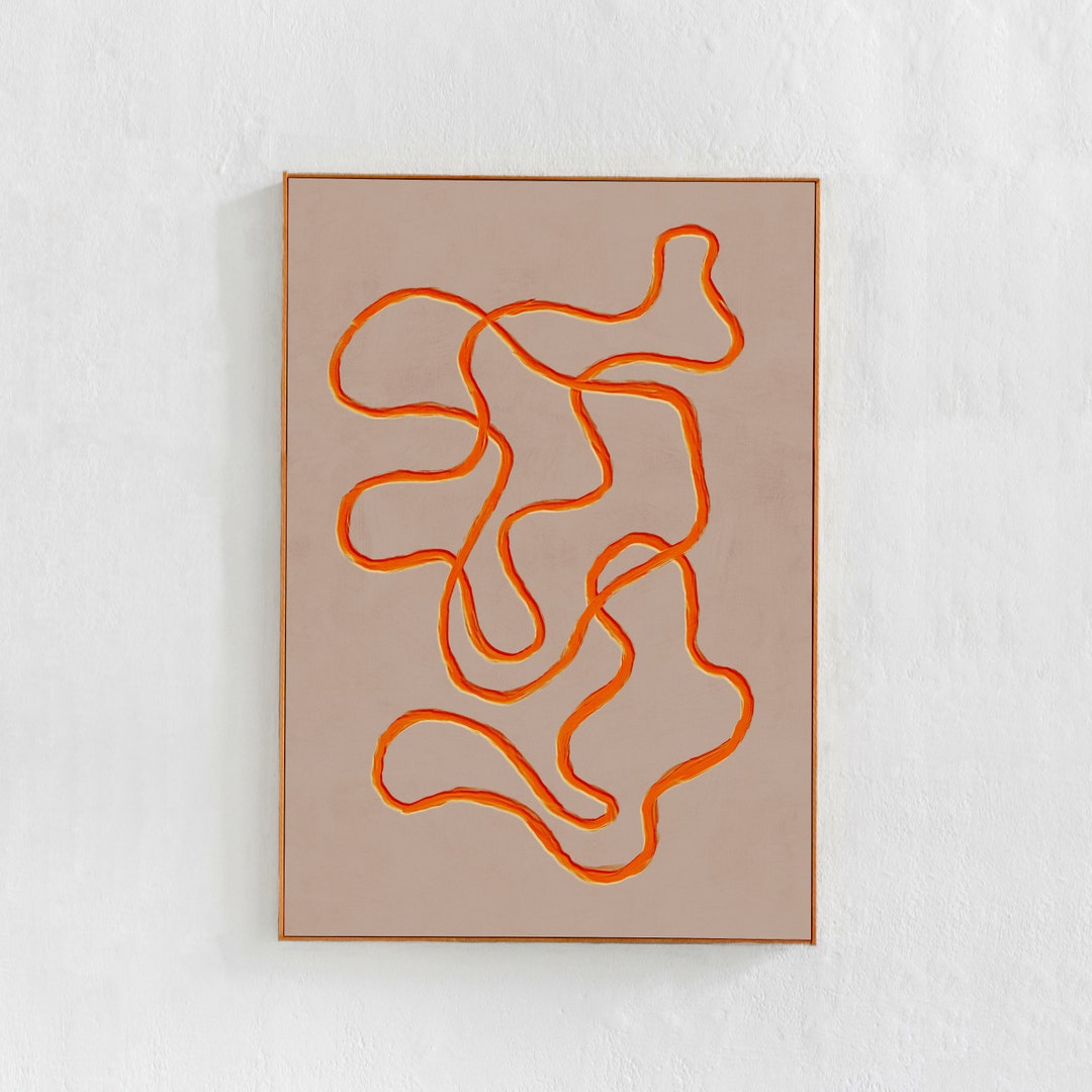 Taupe Beige and Orange, Neutral Tone Printable Wall Art, Abstract ...