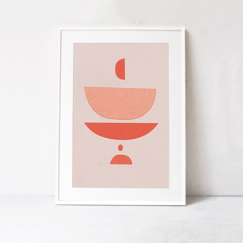 Printable Wall Decor Red Abstract Art Print Set of 2 Posters | Etsy