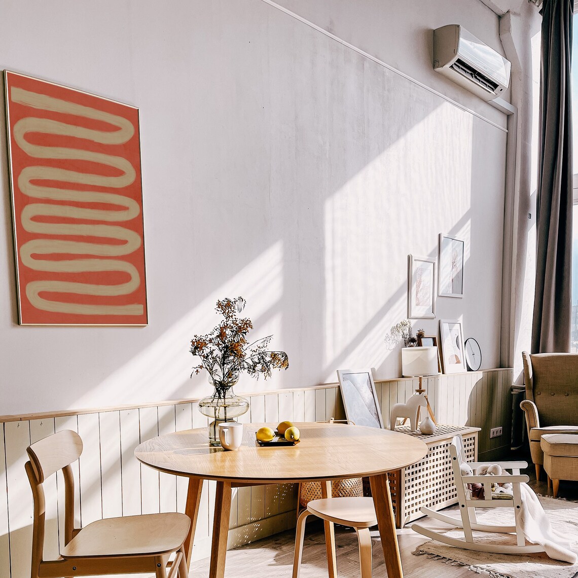 Red and Beige Abstract PRINTABLE ART: Abstract Brushstroke - Etsy