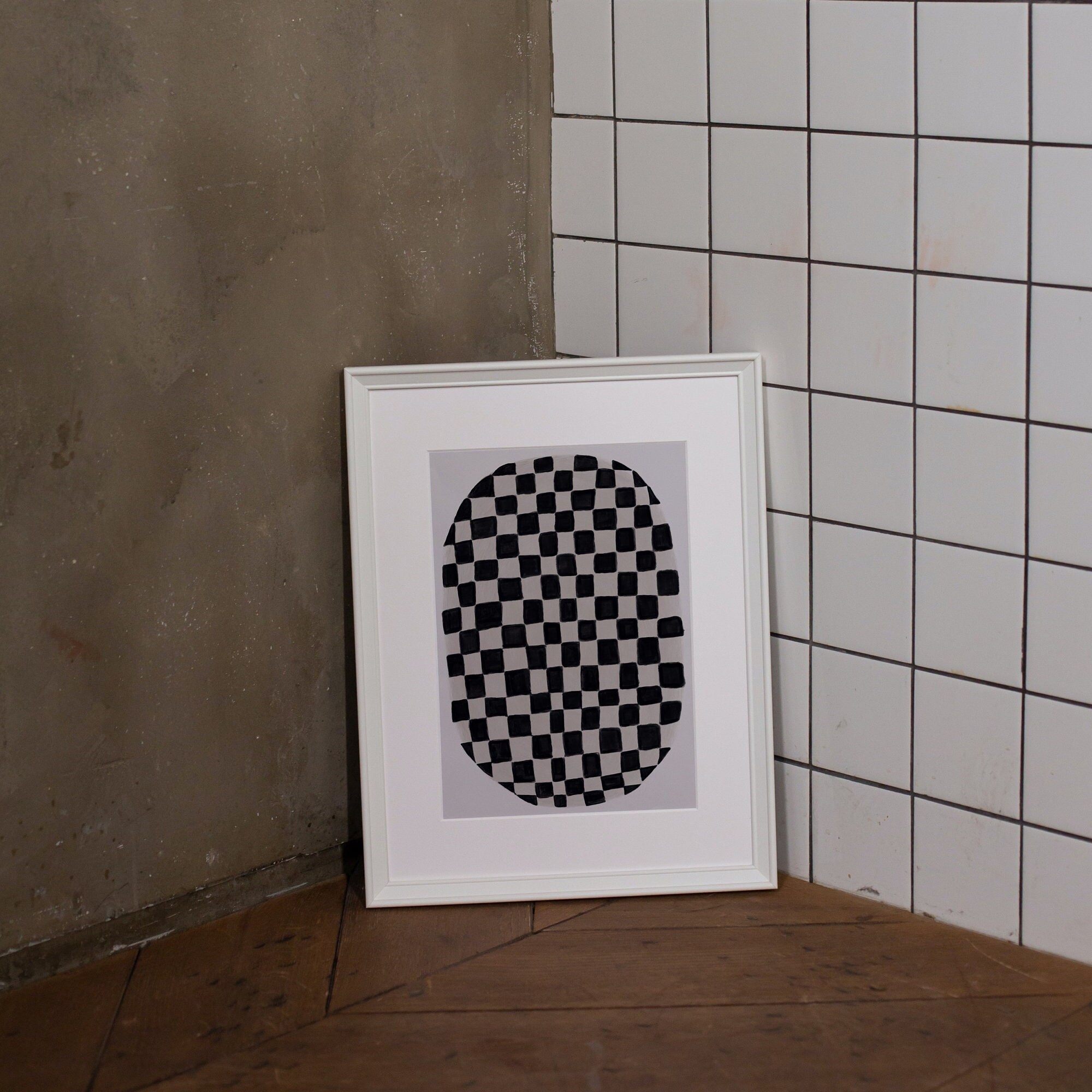 Scandi Modern Checkered Decor: Digital Downloadable Art Print | Etsy