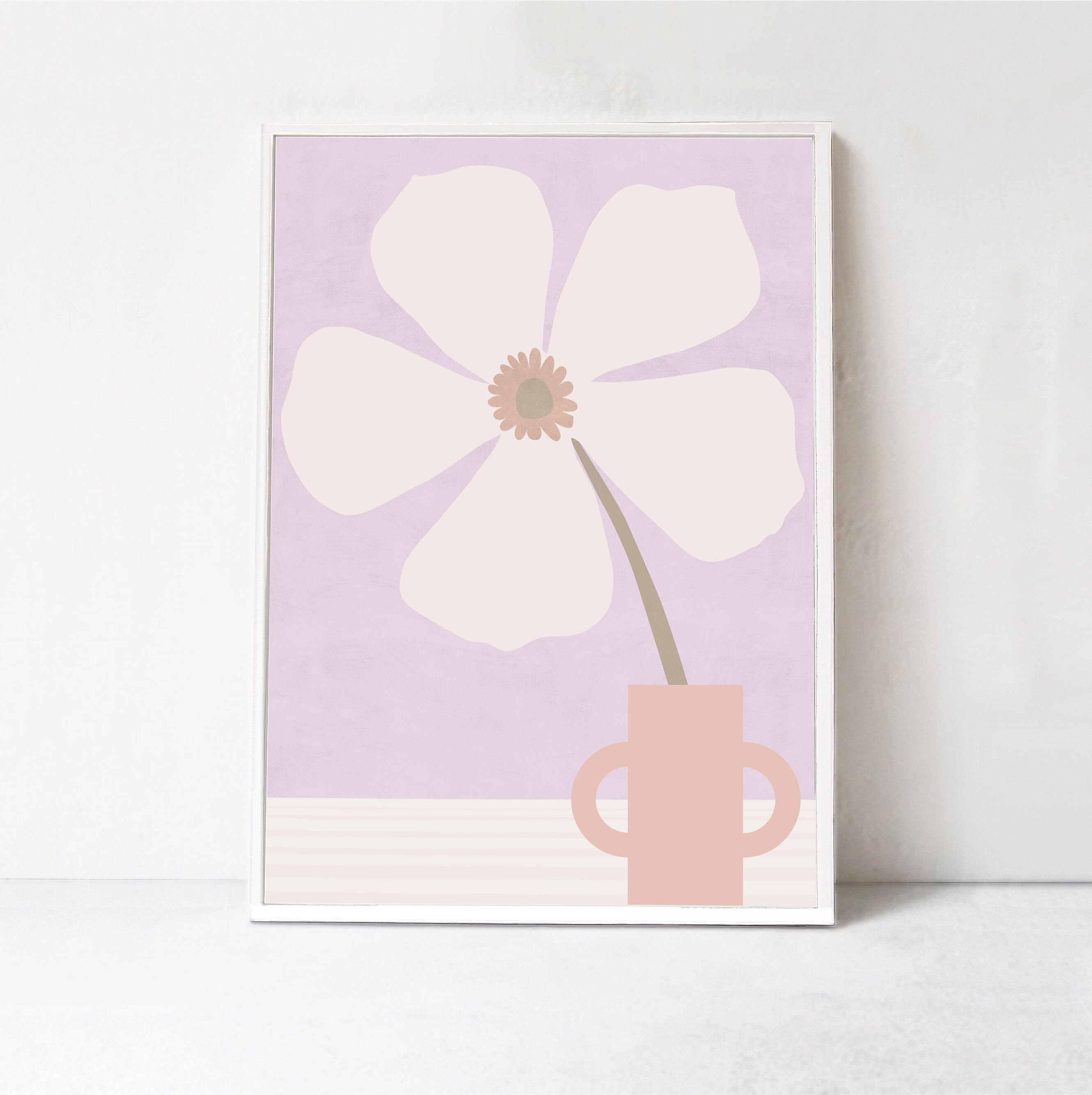 Flower in a Vase poster: downloadable art print. Scandi boho | Etsy