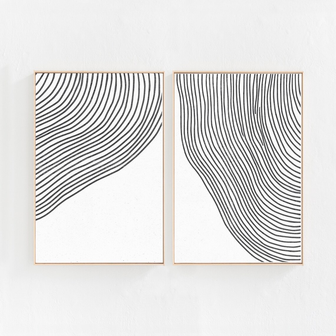 Black White Abstract Printable Art Set of 2 Abstract Art - Etsy