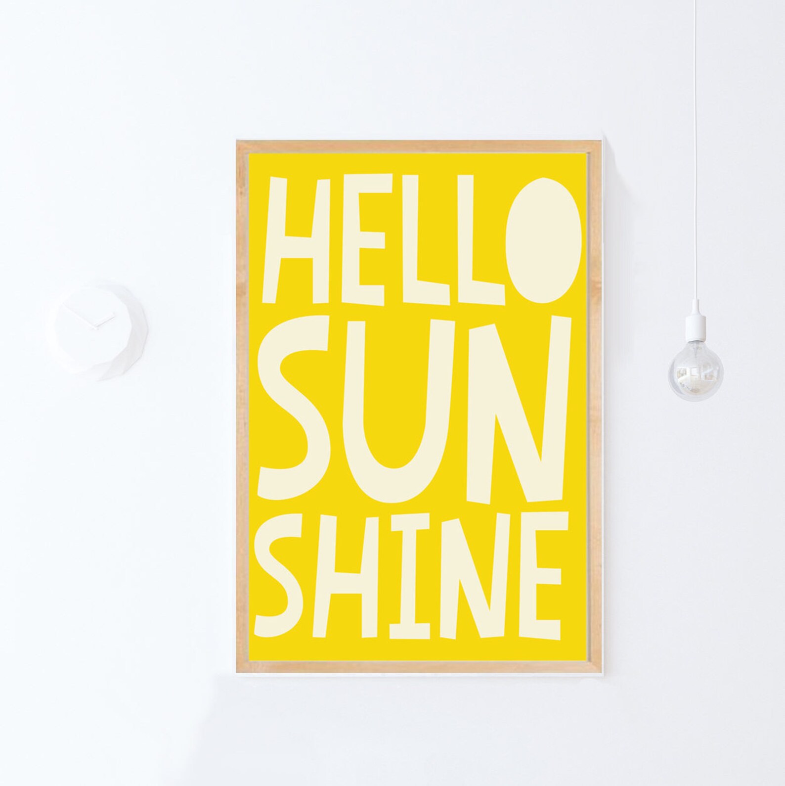 Hello Sunshine Printable Art Yellow Nursery Print Hello | Etsy