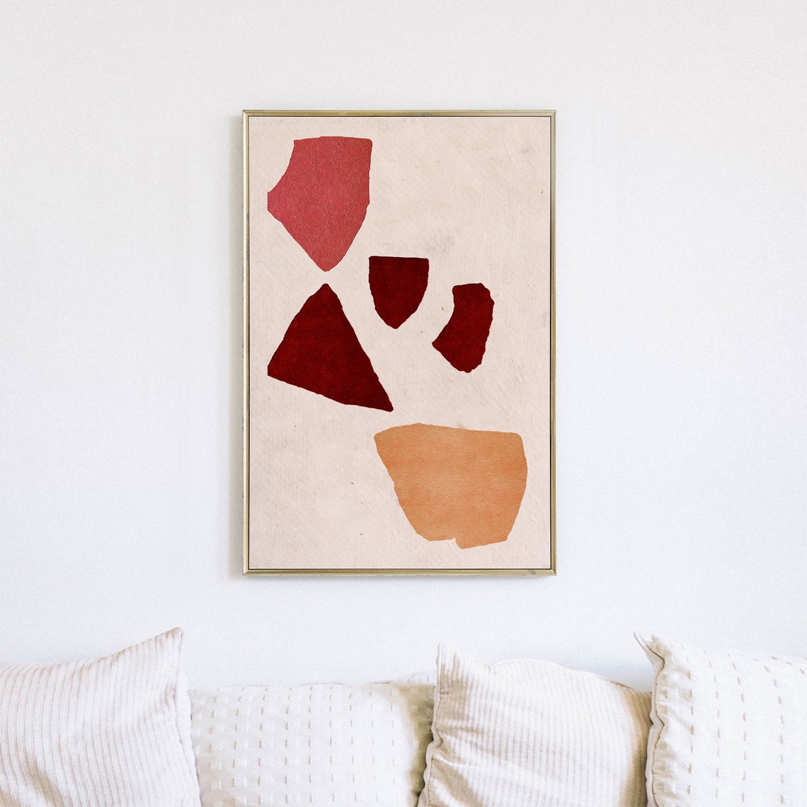 Dark Red Abstract Art Large Downloadable Print Burgundy Red | Etsy