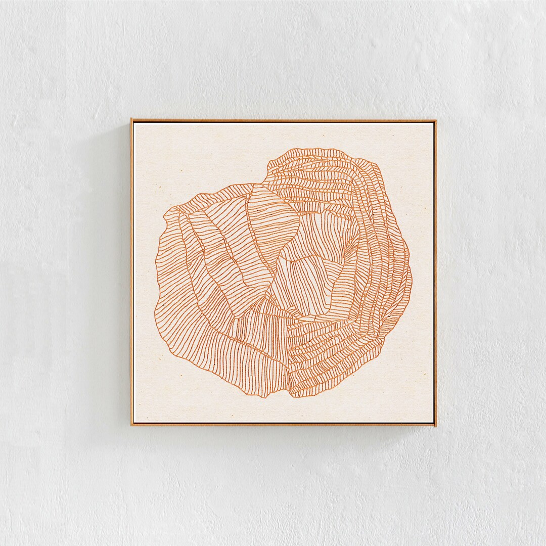 Downloadable Art Print, DIY Print, Simple Abstract Drawing, Orange Line ...