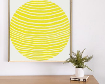 Yellow Circle Art - Etsy