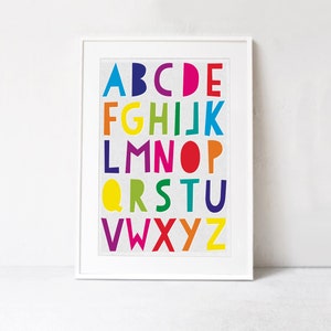Alphabet Poster Printable Art, Kids Room Decor, Large Alphabet Print ...