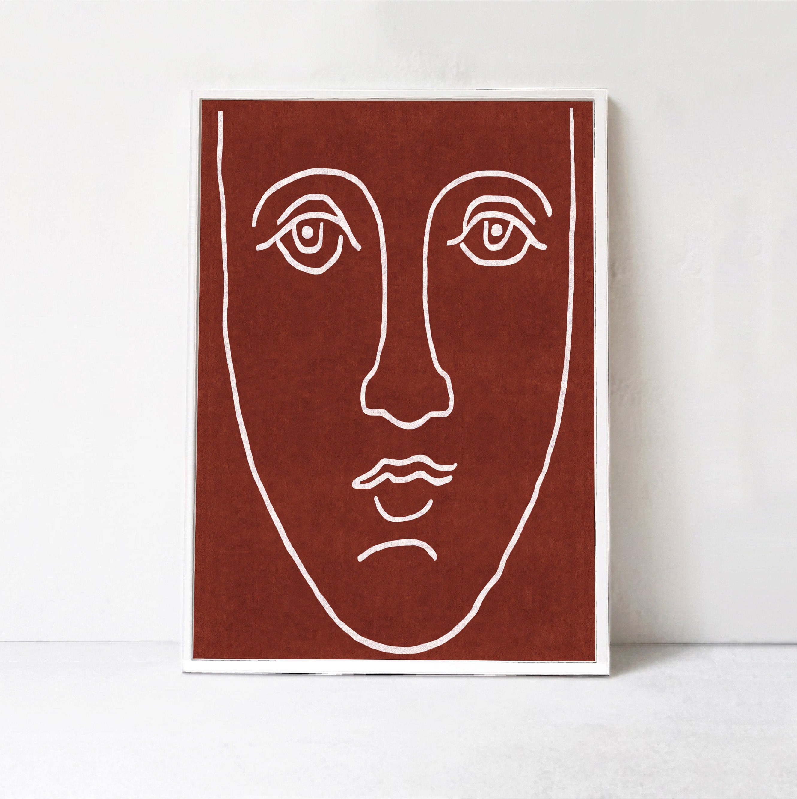 INSTANT DOWNLOAD Printable Art: Face Poster, Modern Scandinavian Print ...