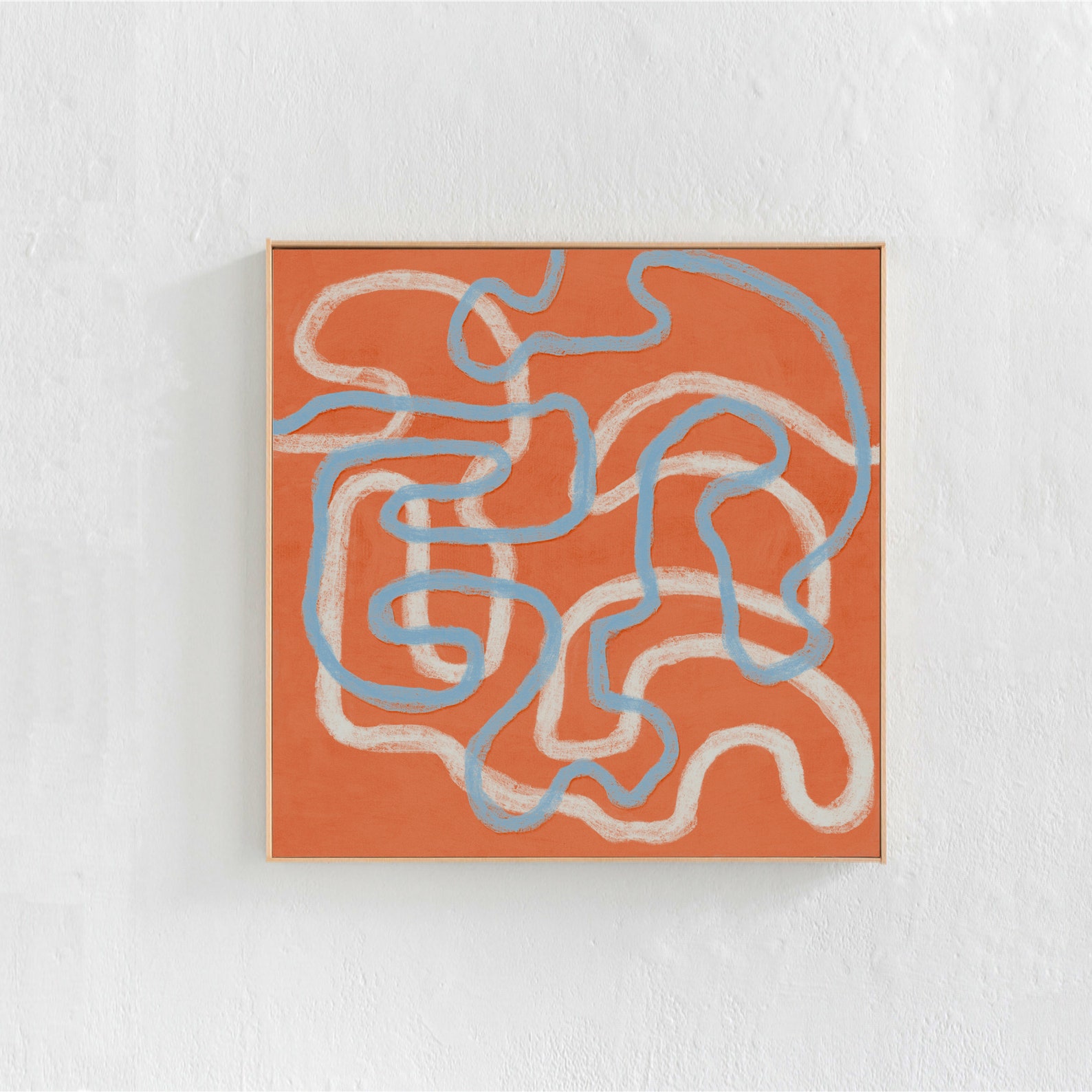 Red and Blue Squiggly Lines Wall Art Printable Abstract - Etsy