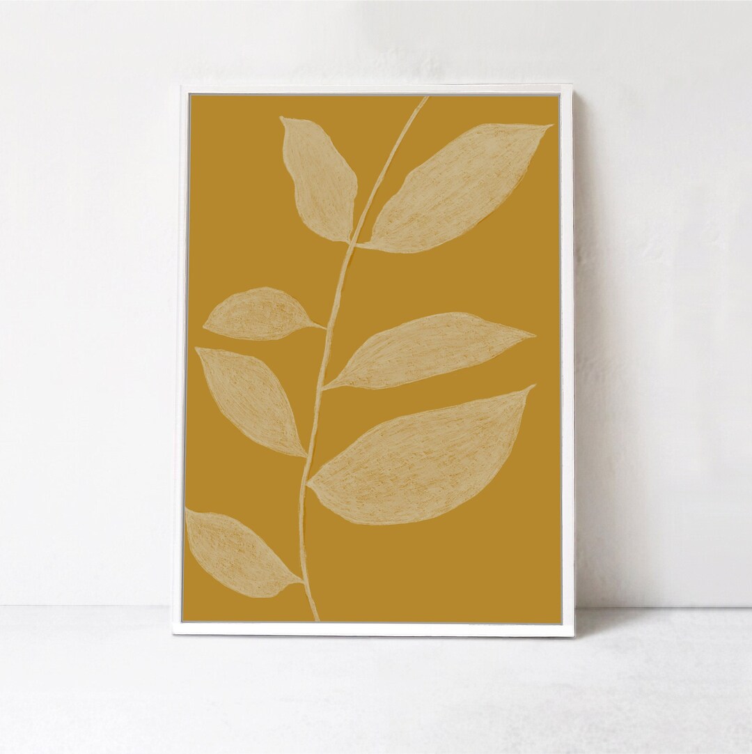 Botanical PRINTABLE ART: Yellow Mustard Poster Scandi Boho - Etsy