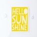 Hello Sunshine Printable Art, Yellow Nursery Print, Hello Print, Kids ...