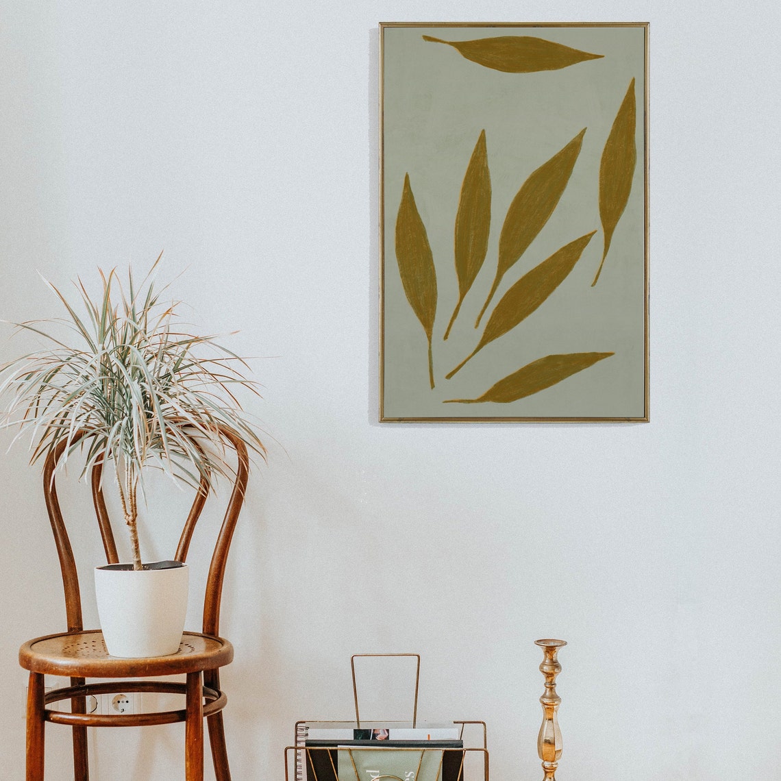 Scandi Poster Printable Art - Sage Green, Ochre Wall Art: Downloadable ...