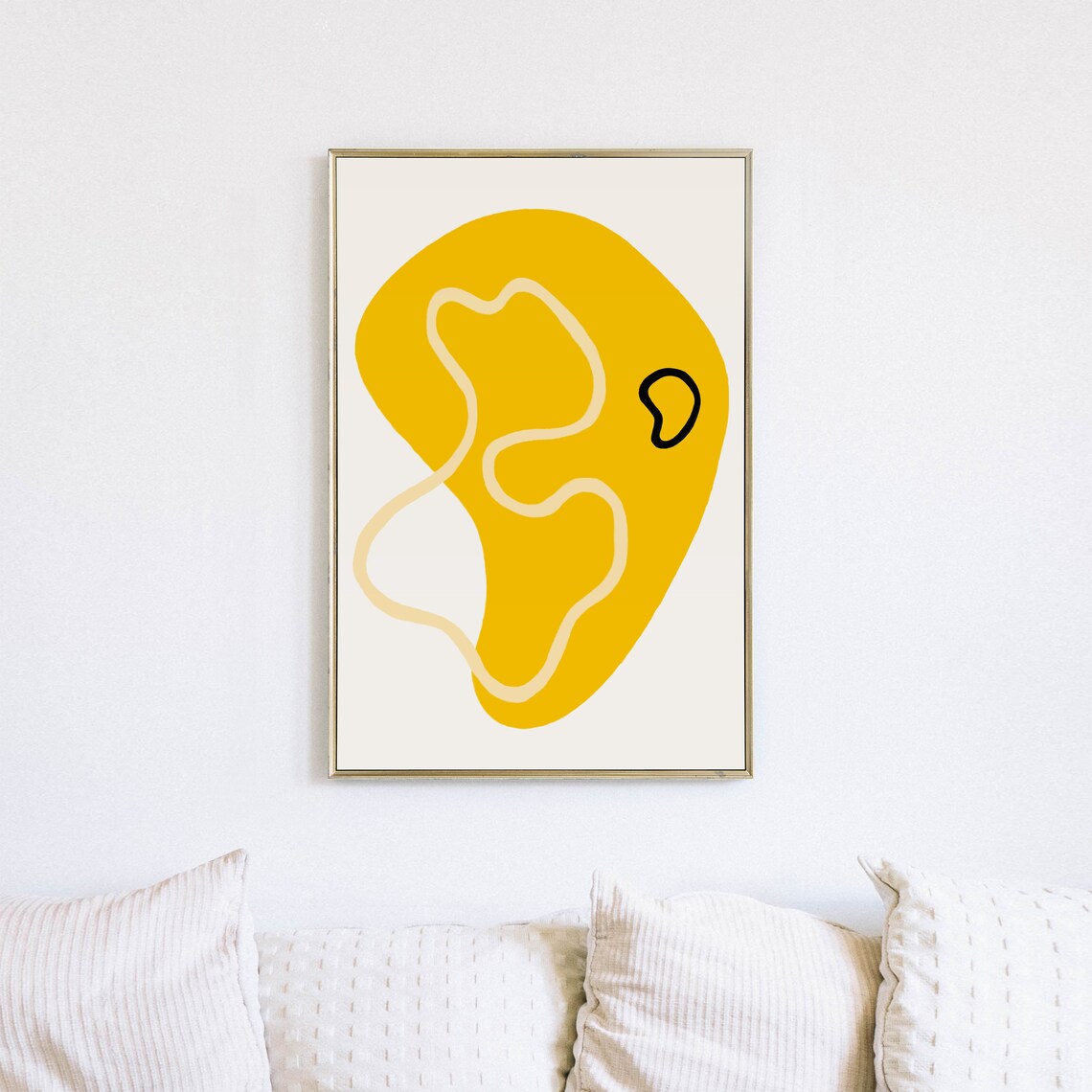 Mid Century Modern Art Print Poster Yellow Abstract Art Print - Etsy