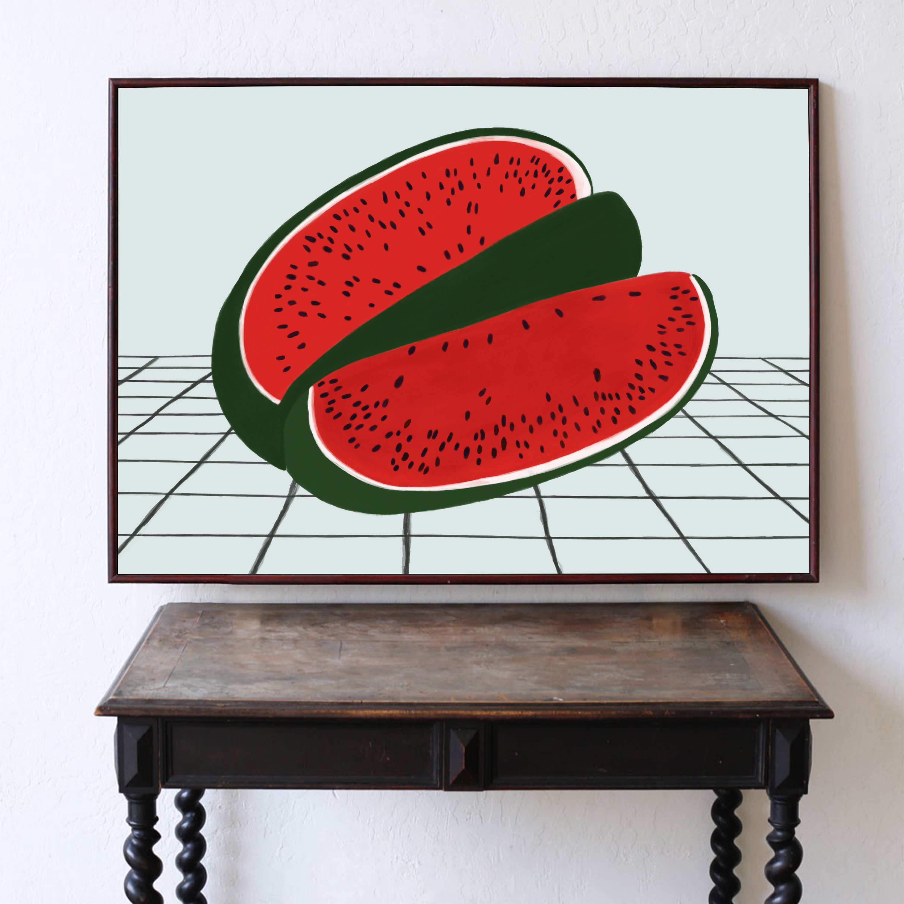 Watermelon Illustration Still Life Downloadable Art Print. | Etsy