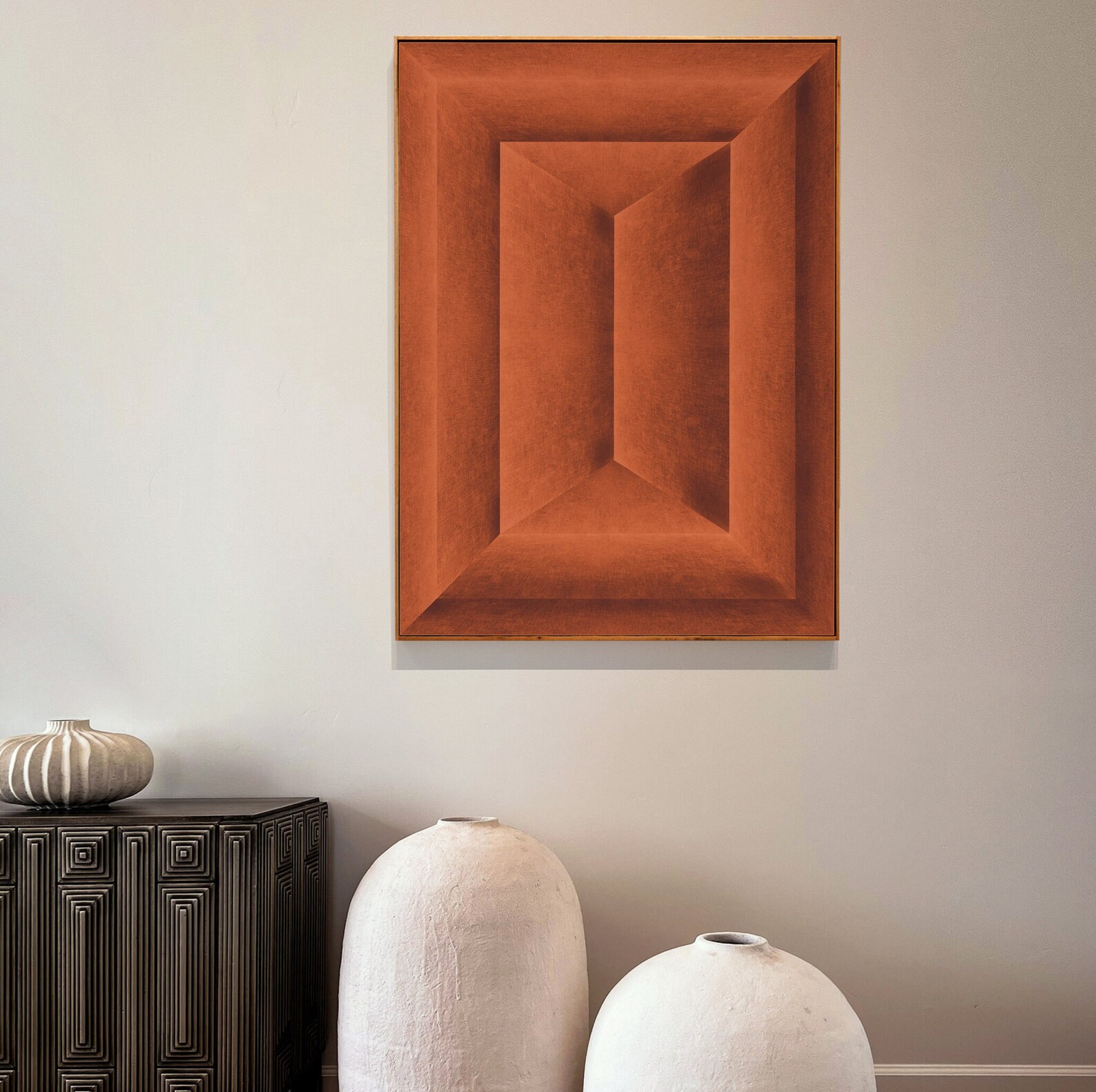 Terracotta Wall Art, Rust Orange Downloadable Print, Abstract Geometric ...