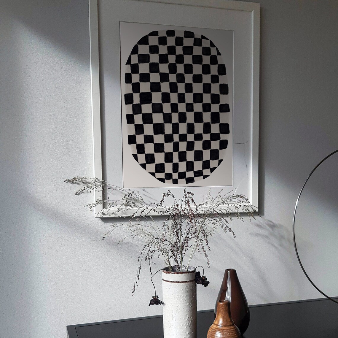 Scandi Modern Checkered Decor: Digital Downloadable Art Print | Etsy