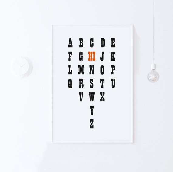 Nursery Alphabet Art-Alphabet Poster-PRINTABLE ABC Print-Black | Etsy