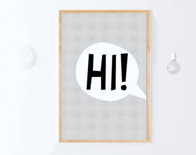 Hi Poster Kids Print Hi Print Kids Room Wall Decor Print - Etsy