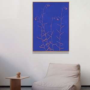 Cobalt Blue Botanical Printable Wall Art: Blue Eclectic Poster ...