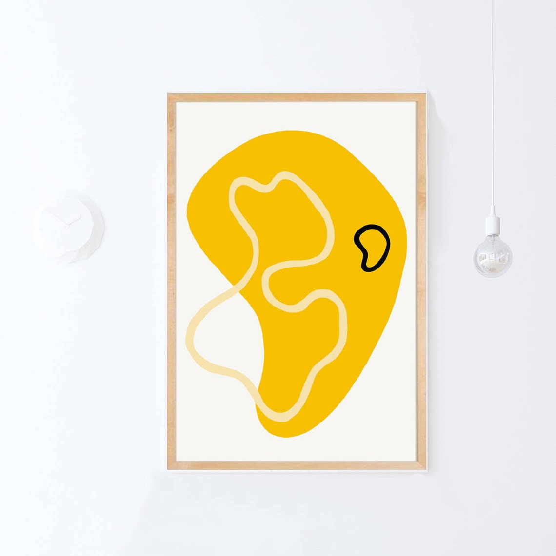 Mid Century Modern Art Print Poster Yellow Abstract Art Print - Etsy