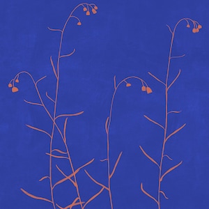 Cobalt Blue Botanical Printable Wall Art: Blue Eclectic Poster ...