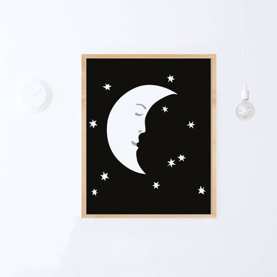 Nursery Art Print Nursery Moon Poster Moon Printable Art | Etsy