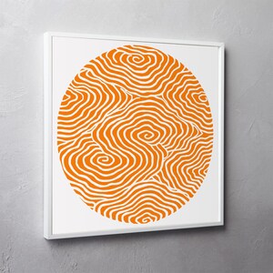 Circle Print, Square Print, Orange Wall Art, Orange Abstract Art Print ...