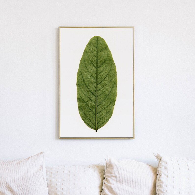 Green Art Print Green Leaf Print: Large Poster Download. - Etsy