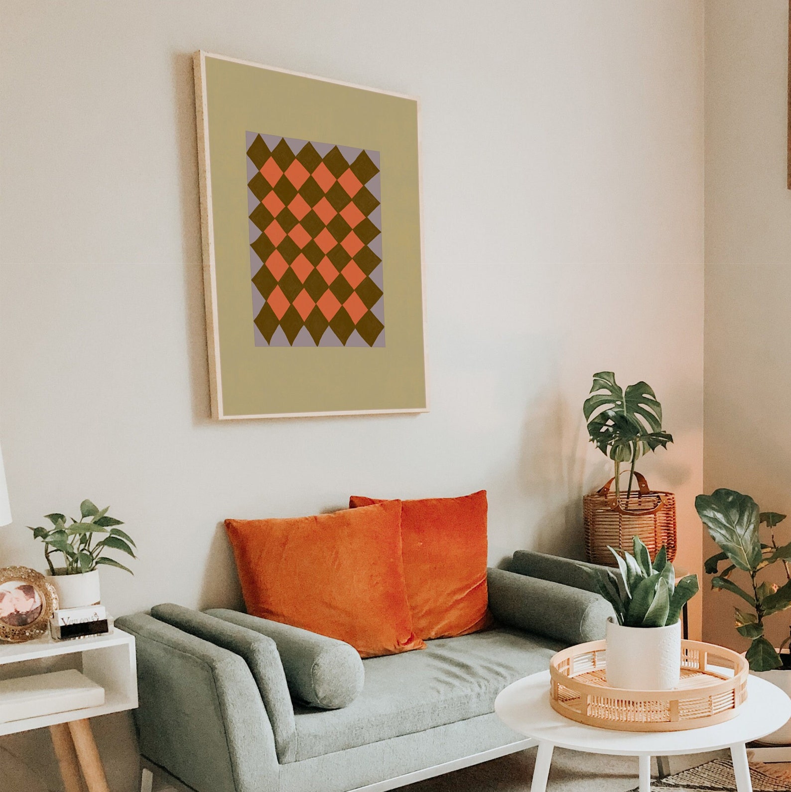 Scandi Modern Home Decor: Digital Downloadable Art Print, Checkered ...