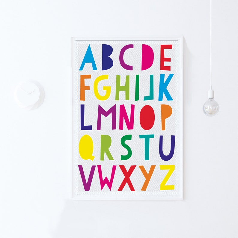 Alphabet Poster Printable Art, Kids Room Decor, Large Alphabet Print ...