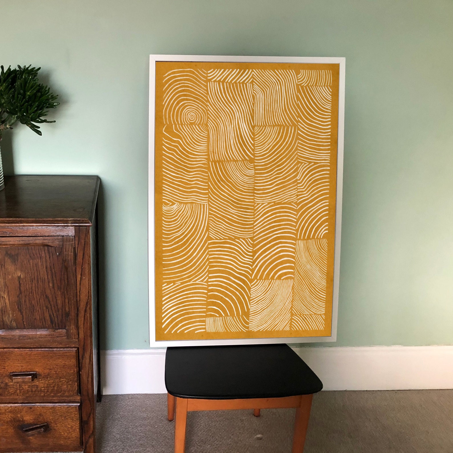 Yellow Printable Art: Abstract Downloadable Art Print, Poster. Mustard ...