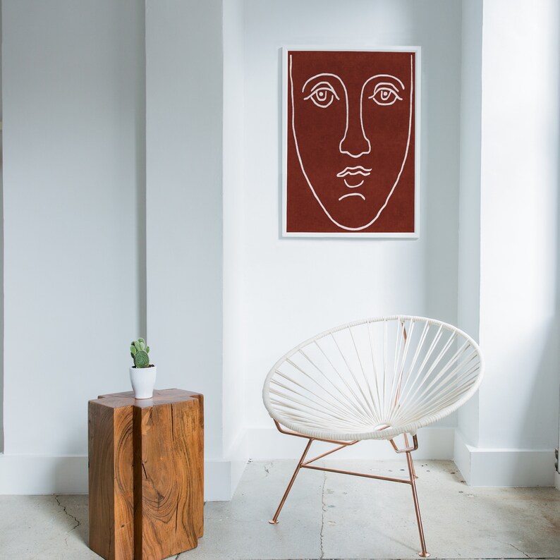 INSTANT DOWNLOAD Printable Art: Face Poster, Modern Scandinavian Print ...