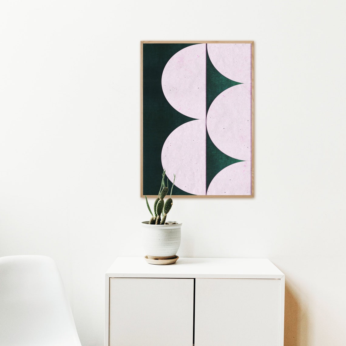 Pink Green Geometric Art Abstract DIGITAL Print Downloadable | Etsy