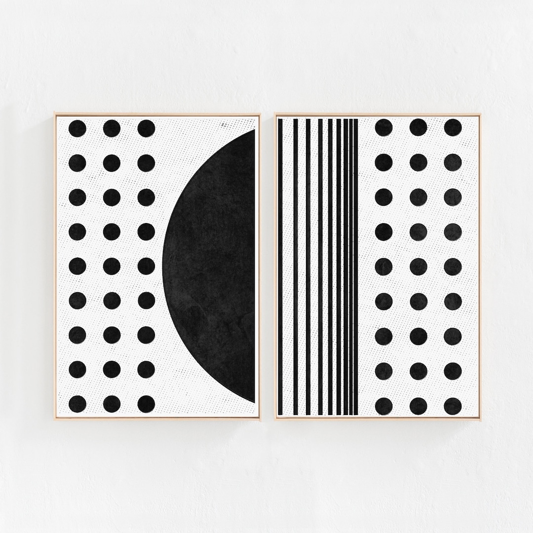 Black and White Downloadable Poster Print Set of 2, Modern Art Print ...
