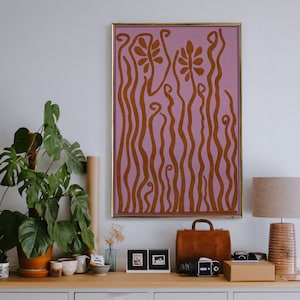 Modern Scandinavian Print, Pink and Orange Art: Downloadable Print ...