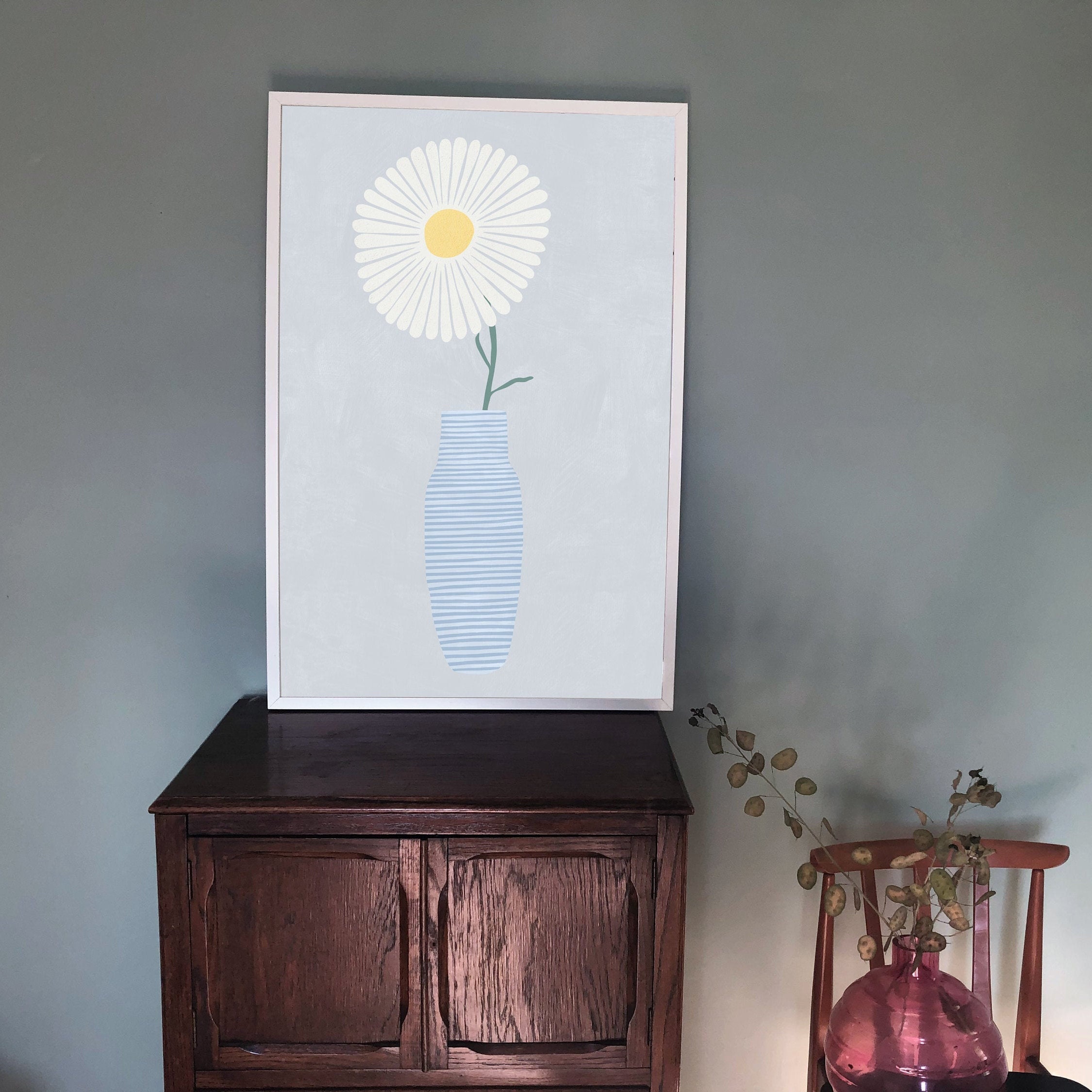 Flower in a Vase Poster: Downloadable Art Print. Floral Wall Art Scandi ...