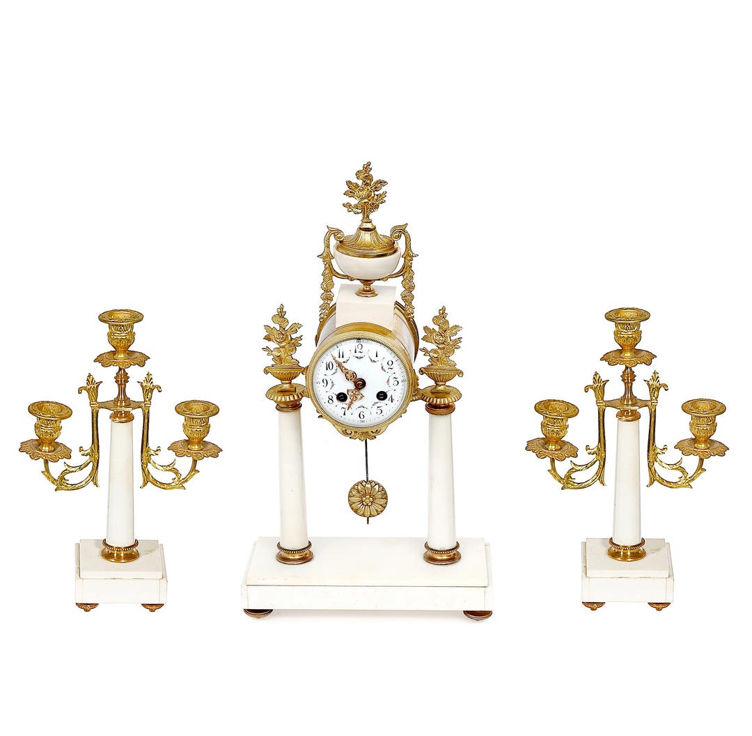 French Antique Clock Garniture - Etsy