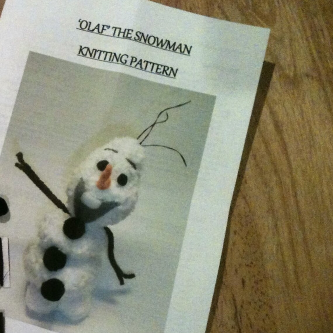 Olaf the Snowman Knitting Pattern - Etsy