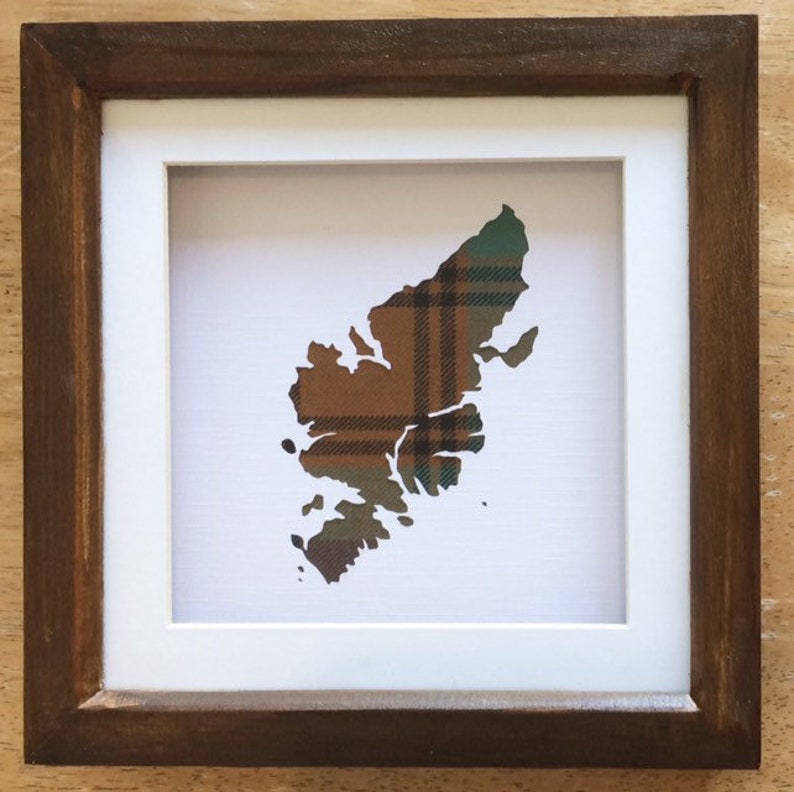 Hand Cut Maps of the Scottish Isles Backed in Various Tartans - Etsy