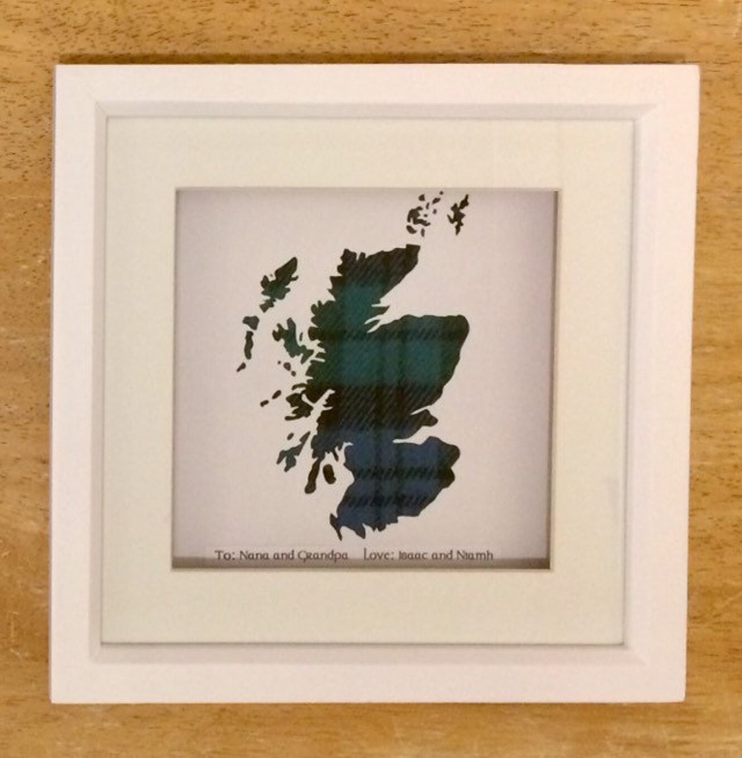 Hand Cut Map of Scotland Backed in Tartan Picture - Etsy